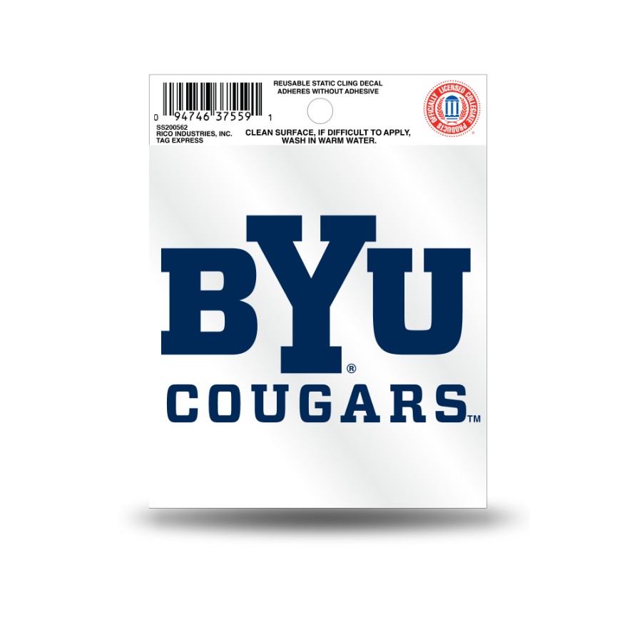 Brigham Young University Cougars BYU Script Logo - Static Cling at ...