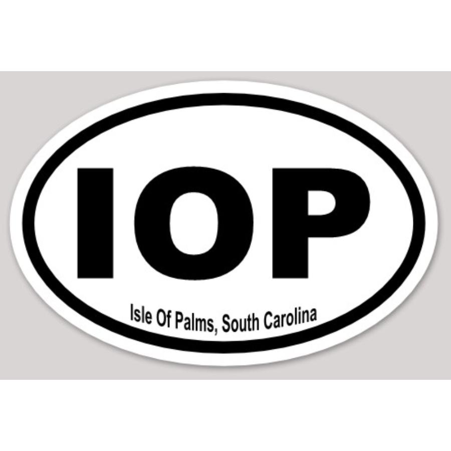 IOP Isle Of Palms South Carolina - Oval Sticker at Sticker Shoppe