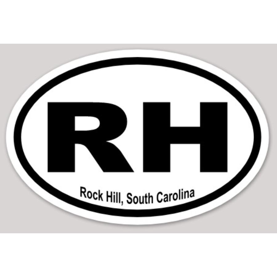 RH Rock Hill South Carolina - Oval Sticker at Sticker Shoppe