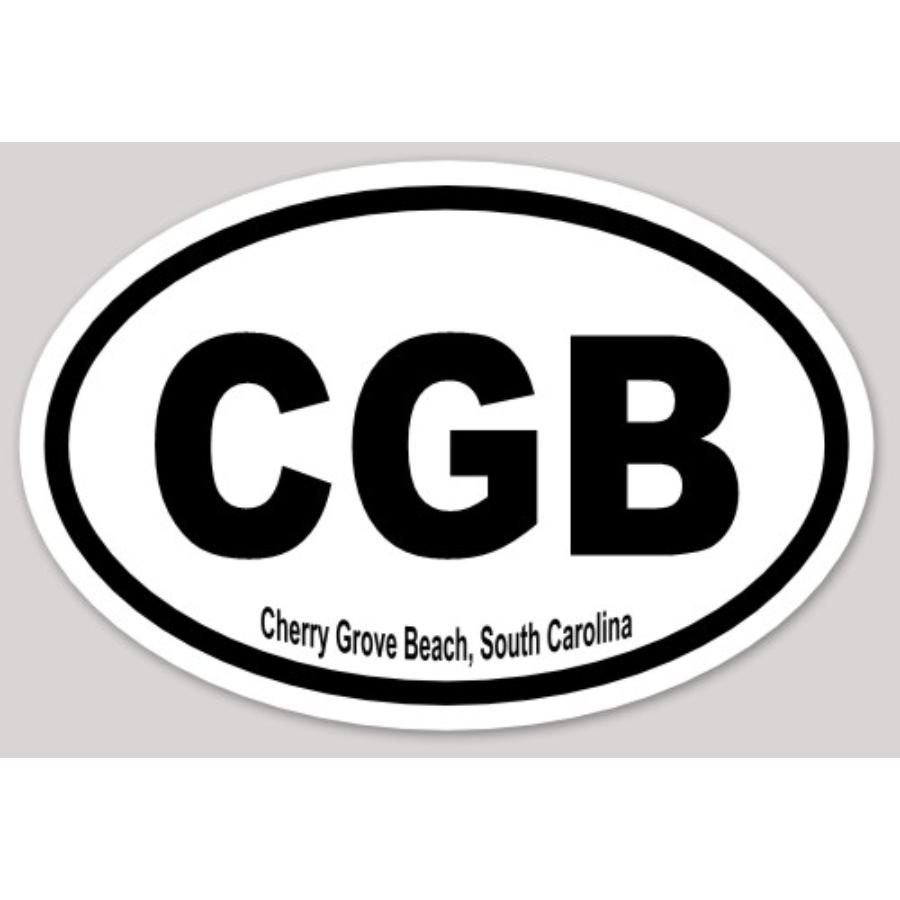 CGB Cherry Grove Beach South Carolina - Oval Sticker at Sticker Shoppe