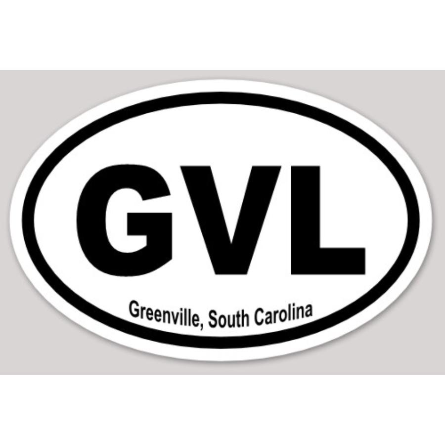 GVL Greenville South Carolina - Oval Sticker at Sticker Shoppe