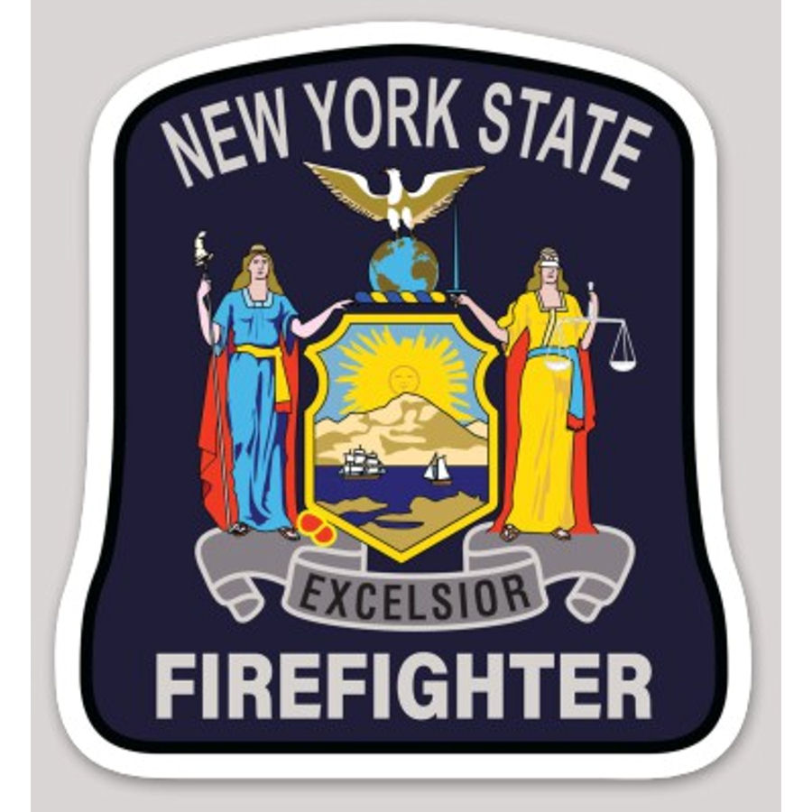 New York State Firefighter Navy - Vinyl Sticker at Sticker Shoppe