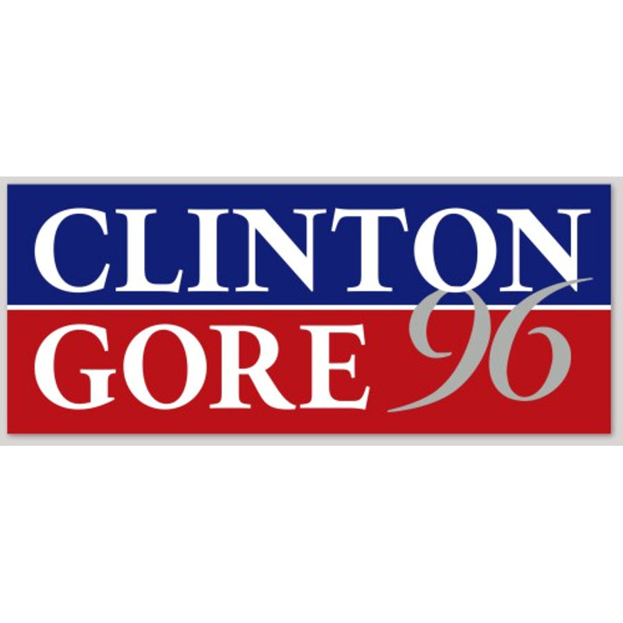 Bill Clinton Al Gore Replica 1996 President Campaign - Bumper Sticker ...