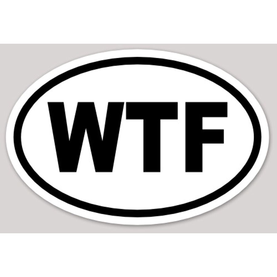 WTF What The Fuck - Oval Sticker at Sticker Shoppe