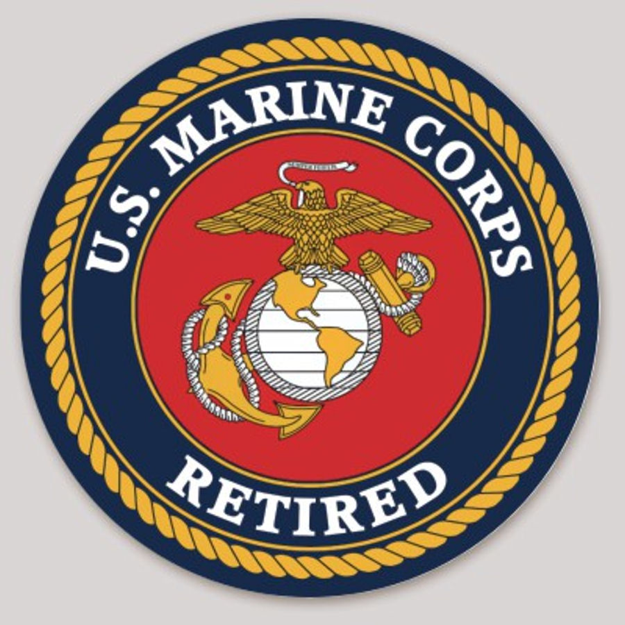 U.S. Marine Corps Retired Insignia - Vinyl Sticker at Sticker Shoppe