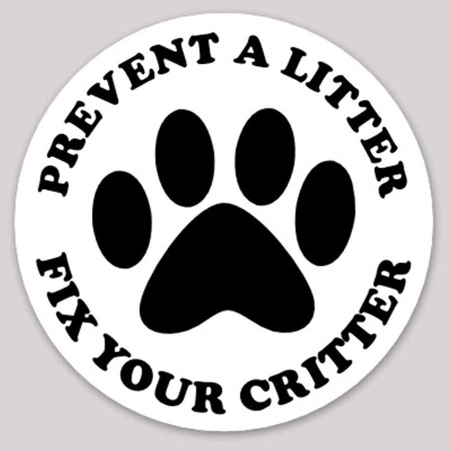 Prevent A Litter Fix Your Critter White - Vinyl Sticker at Sticker Shoppe