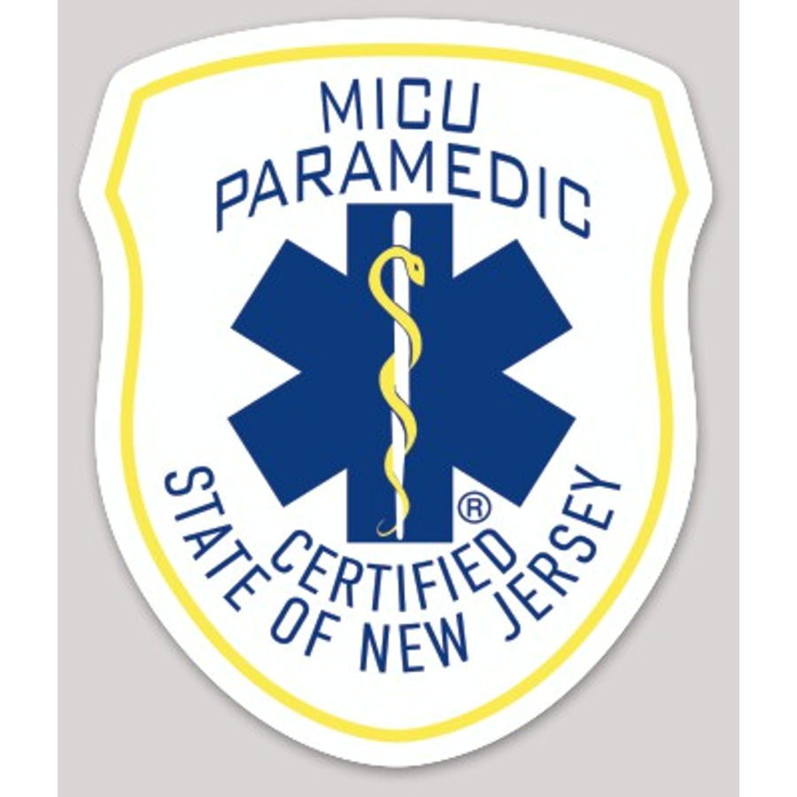 State Of New Jersey Certified MICU Paramedic - Vinyl Sticker at Sticker ...