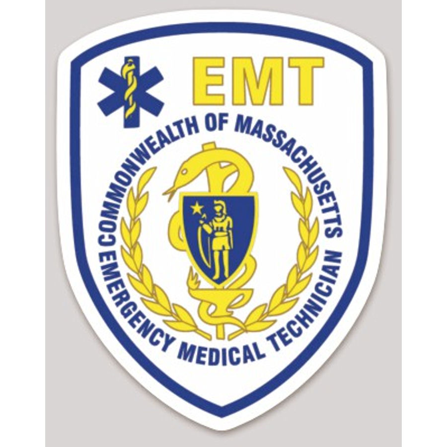 Massachusetts State EMT Emergency Medical Technician - Vinyl Sticker at ...