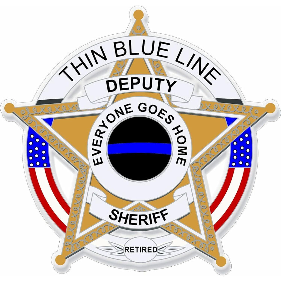 Thin Blue Line Deputy Sheriff 5 Point Star - Vinyl Sticker at Sticker ...