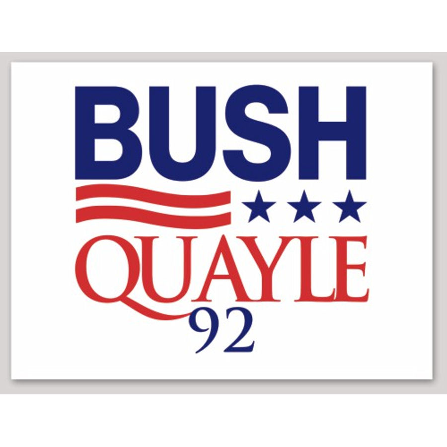 George HW Bush Dan Quayle 1992 Presidential Replica - Bumper Sticker at ...