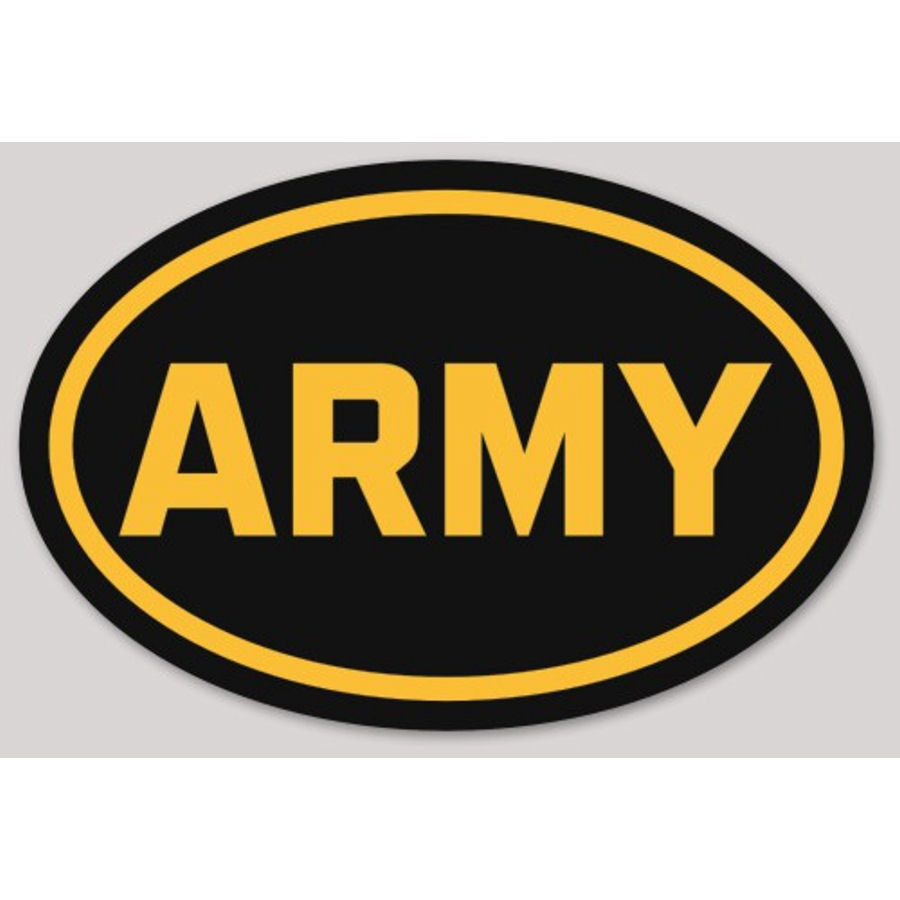 United States Army Black & Gold - Oval Sticker at Sticker Shoppe