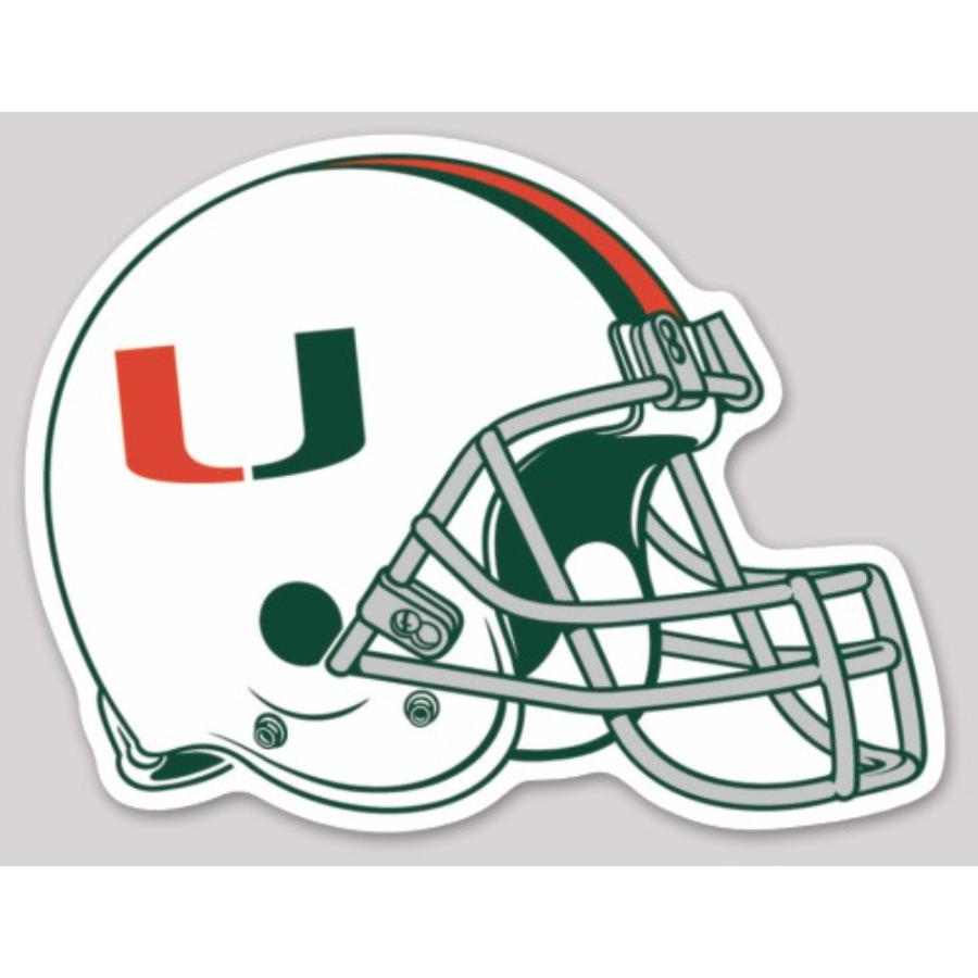 University Of Miami Hurricanes Helmet - Vinyl Sticker at Sticker Shoppe