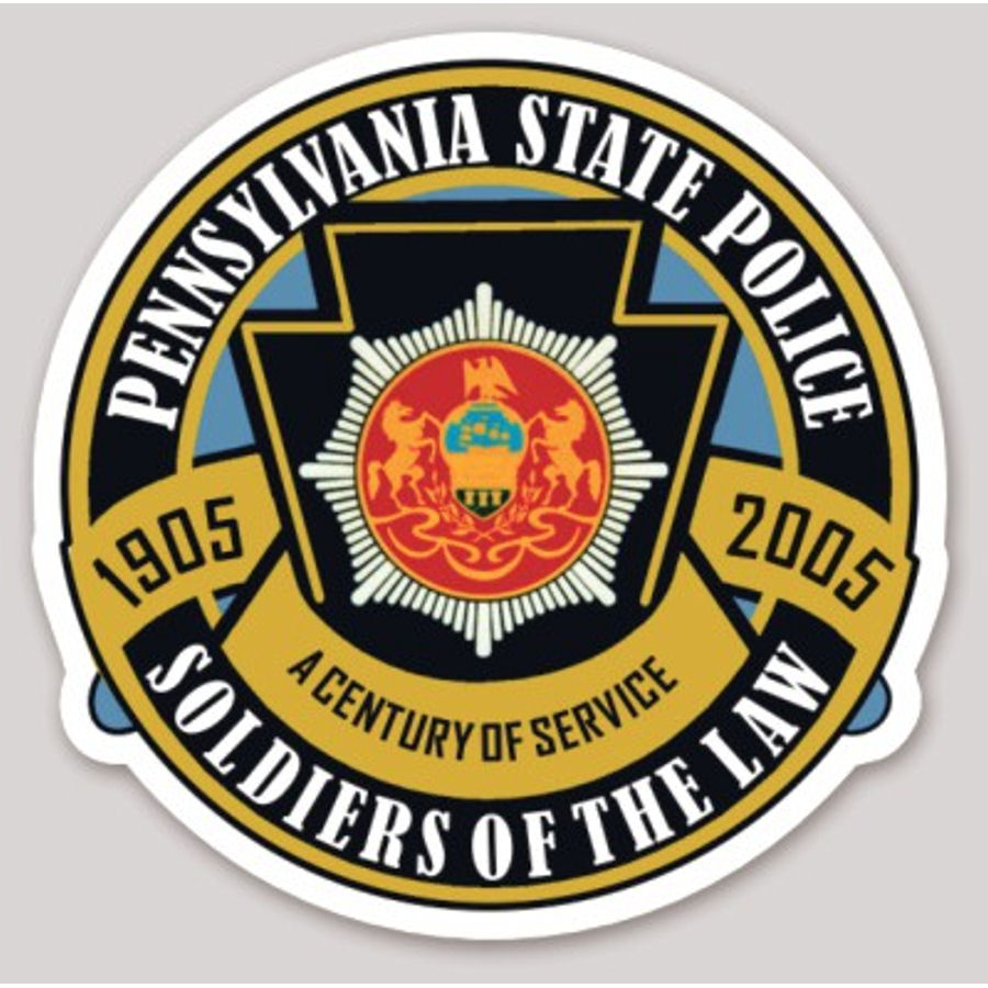 Pennsylvania State Police 100 Years Anniversary - Vinyl Sticker at ...
