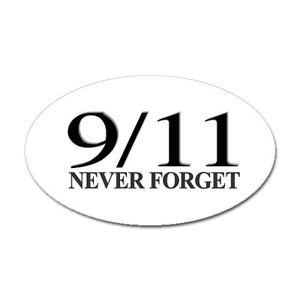 9-11 Never Forget - Oval Sticker at Sticker Shoppe