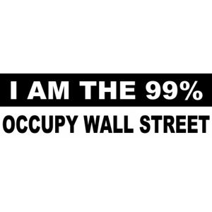I Am The 99% Occupy Wall Street - Bumper Sticker at Sticker Shoppe
