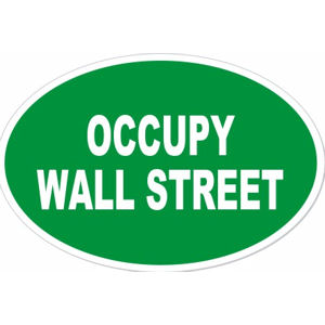 Occupy Wall Street - Green Oval Sticker at Sticker Shoppe