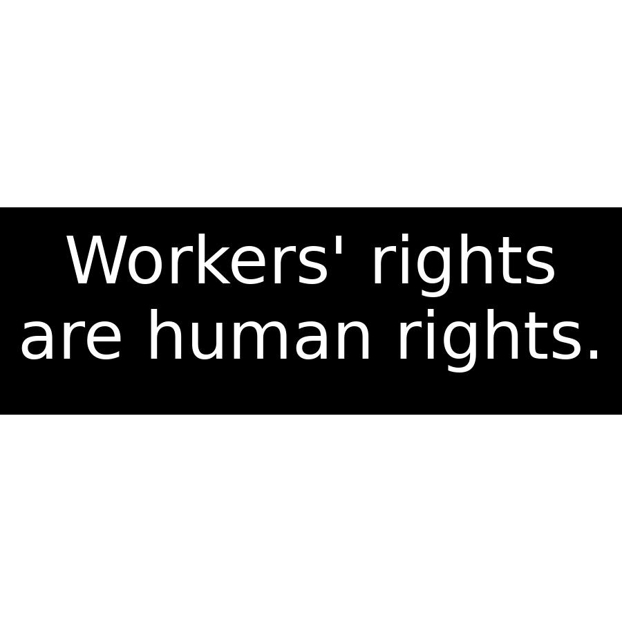 Workers' rights are human rights. - Bumper Sticker at Sticker Shoppe