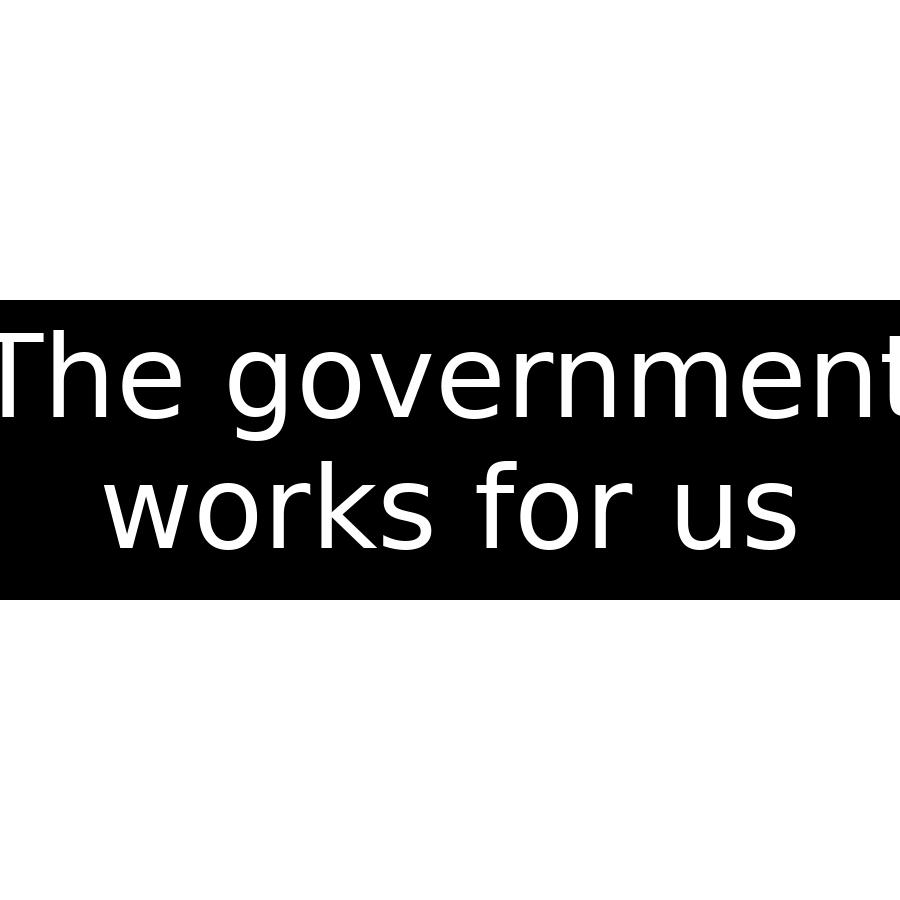 The government works for us - Bumper Sticker at Sticker Shoppe