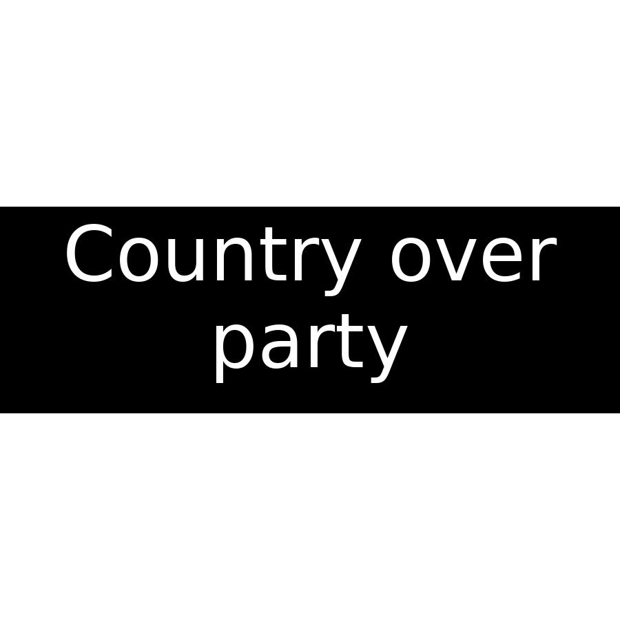 Country over party - Bumper Sticker at Sticker Shoppe