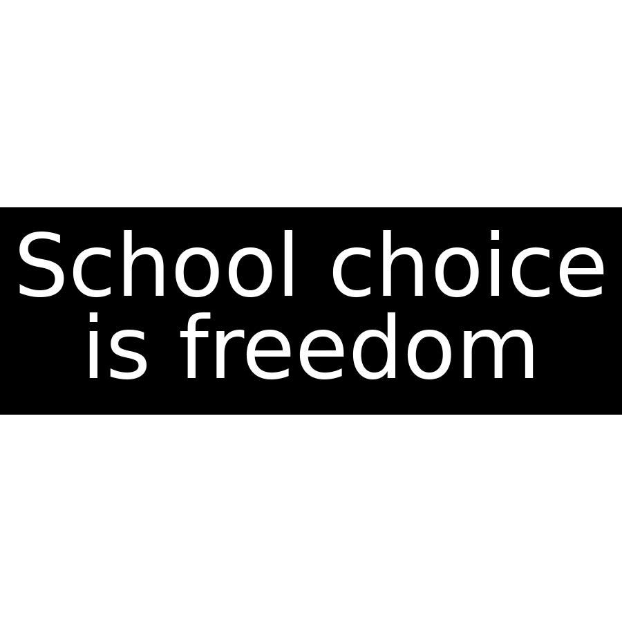 School choice is freedom - Bumper Sticker at Sticker Shoppe