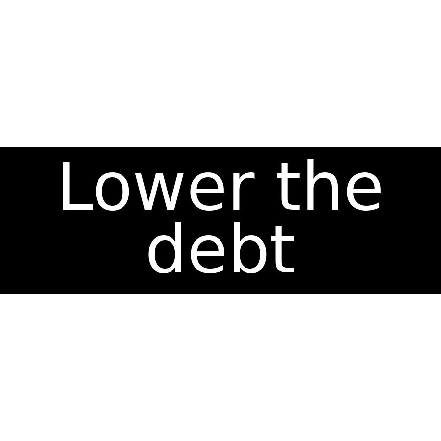 Lower the debt - Bumper Sticker at Sticker Shoppe
