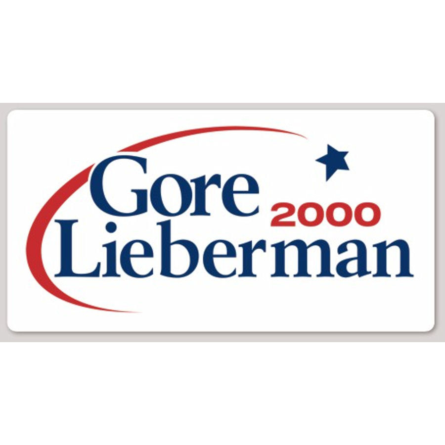 Al Gore Joe Lieberman Replica 2000 White Campaign - Vinyl Sticker at ...