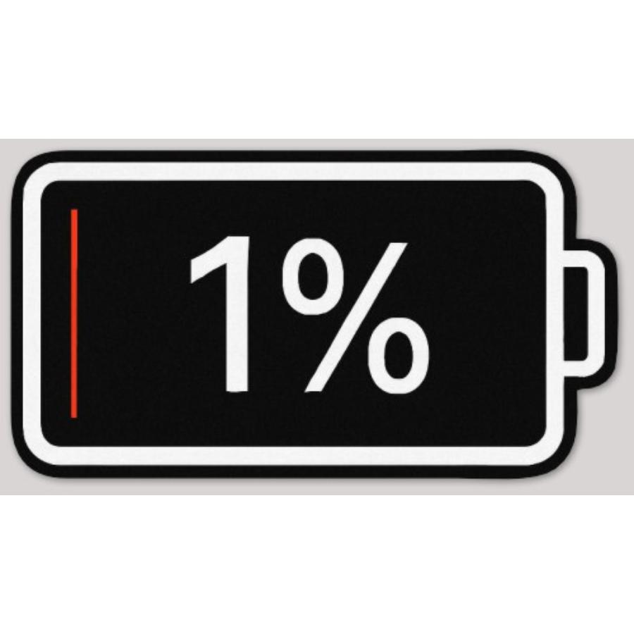 1% Battery Life - Vinyl Sticker at Sticker Shoppe