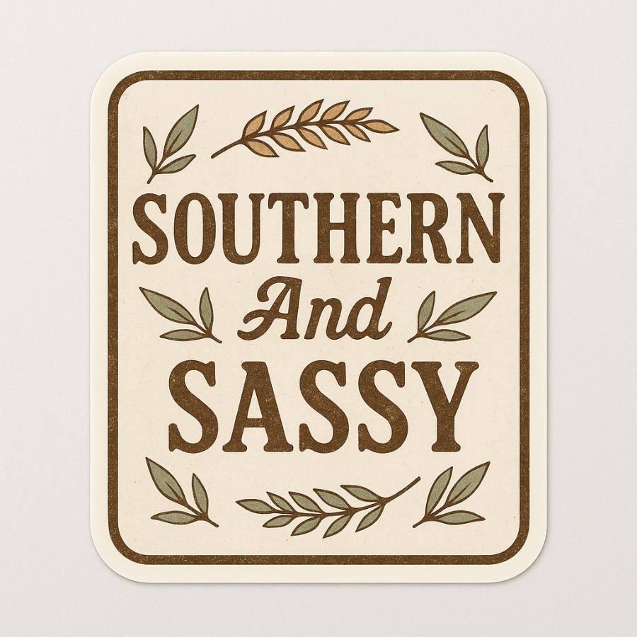 Southern And Sassy - Vinyl Sticker at Sticker Shoppe