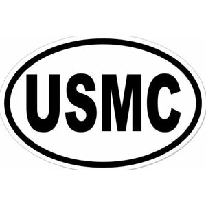 USMC - Oval Sticker at Sticker Shoppe