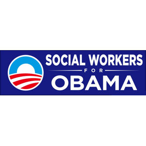 Social Workers For Obama - Bumper Sticker at Sticker Shoppe