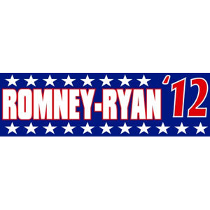 Romney Ryan Blue Stars - Bumper Sticker at Sticker Shoppe
