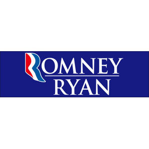 Romney Ryan - Navy Bumper Sticker at Sticker Shoppe
