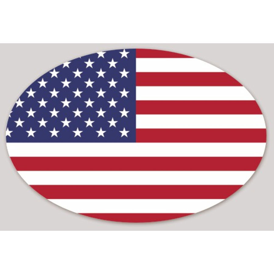 American Flag Oval - Vinyl Sticker at Sticker Shoppe