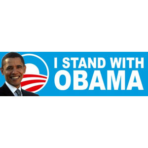 I Stand With Obama Photo - Bumper Sticker at Sticker Shoppe