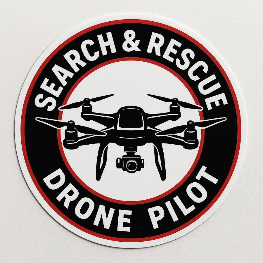 Search & Rescue Drone Pilot - Vinyl Sticker at Sticker Shoppe