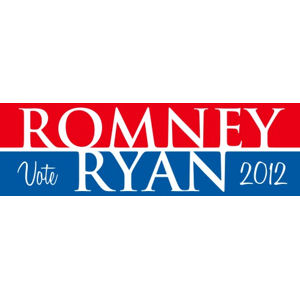 Vote Romney Ryan 2012 - Bumper Sticker at Sticker Shoppe
