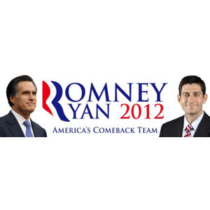 Romney Ryan Comeback Team - Bumper Sticker at Sticker Shoppe