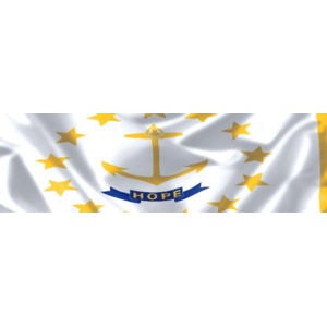 Rhode Island Wavy Flag - Bumper Sticker at Sticker Shoppe