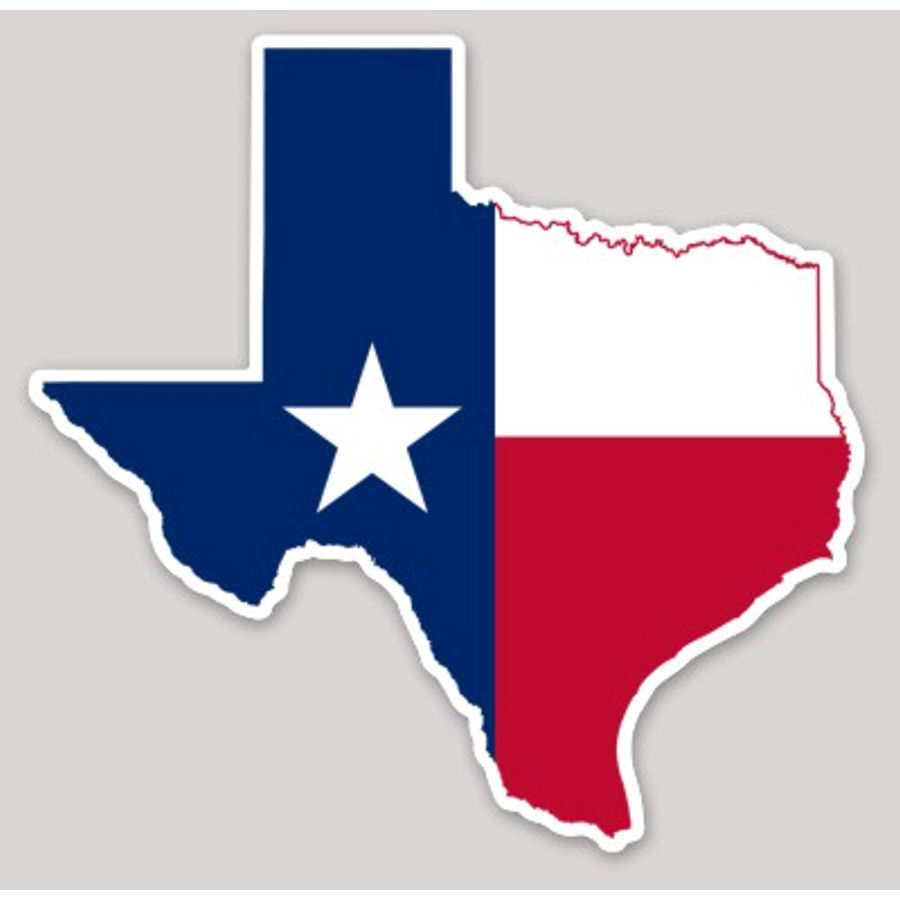 Texas Lone Star State Flag Outline - Vinyl Sticker at Sticker Shoppe