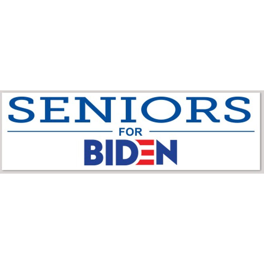 Seniors For Biden - Bumper Sticker at Sticker Shoppe