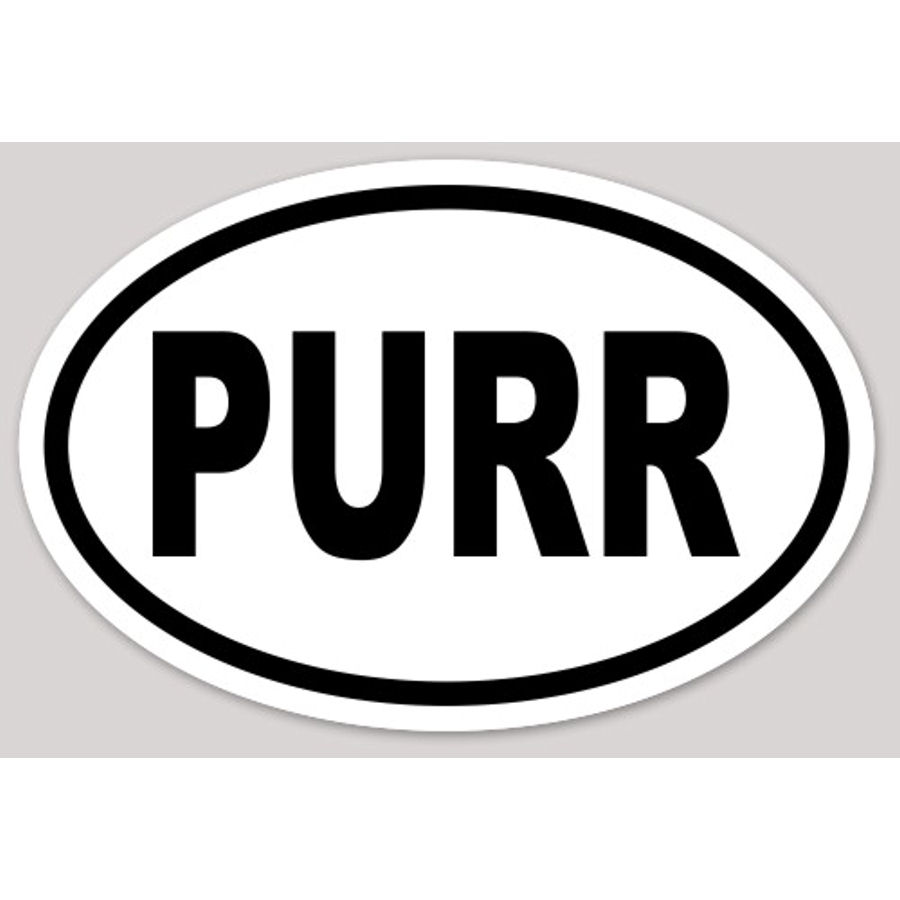 PURR Cat - Oval Sticker at Sticker Shoppe
