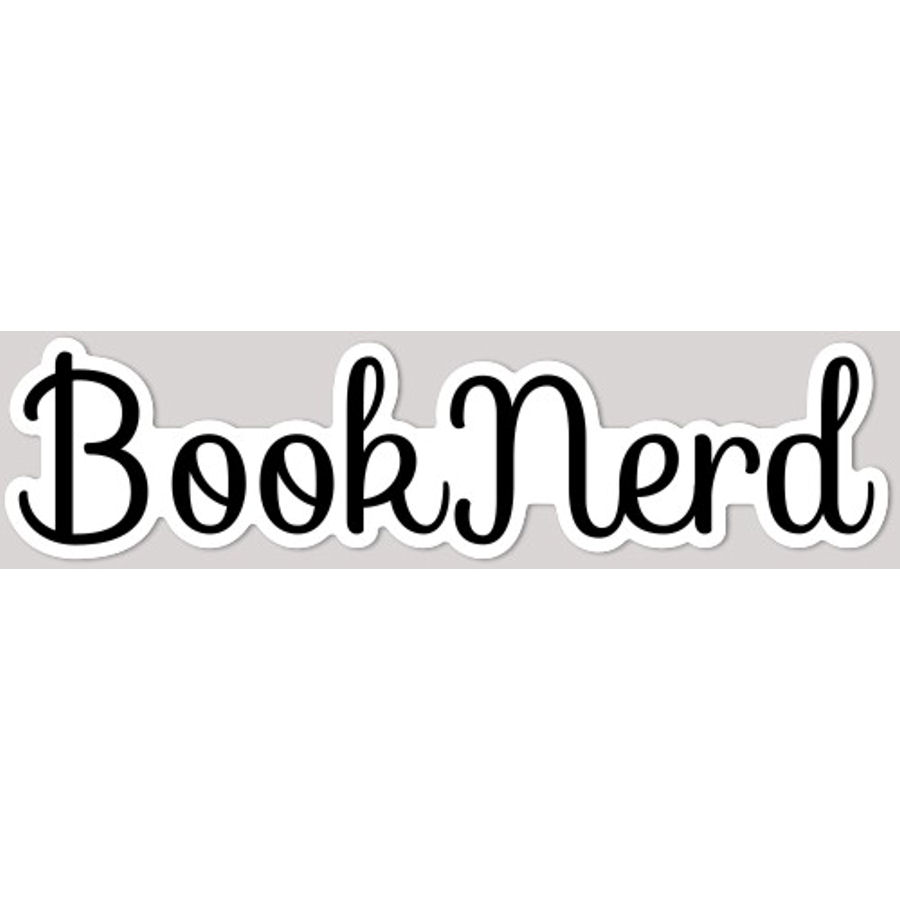 Book Nerd Script - Vinyl Sticker at Sticker Shoppe