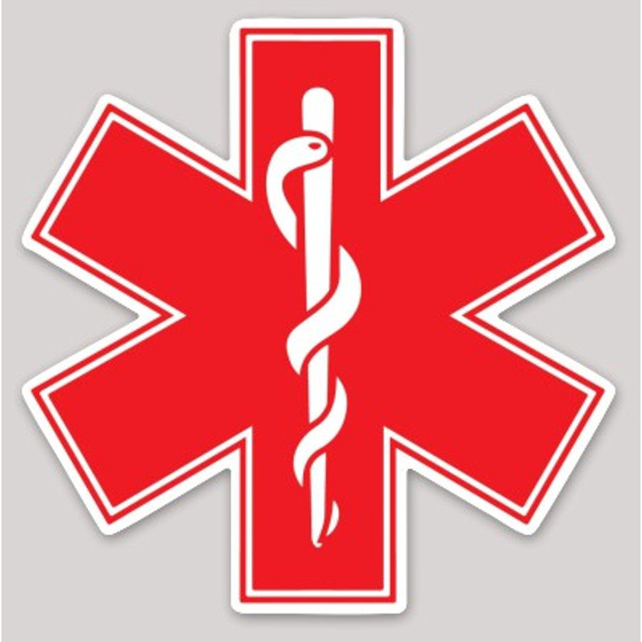 Star Of Life Red - Vinyl Sticker at Sticker Shoppe
