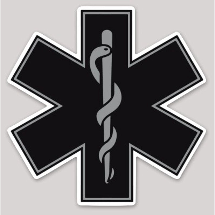 Star Of Life Black & Gray - Vinyl Sticker at Sticker Shoppe
