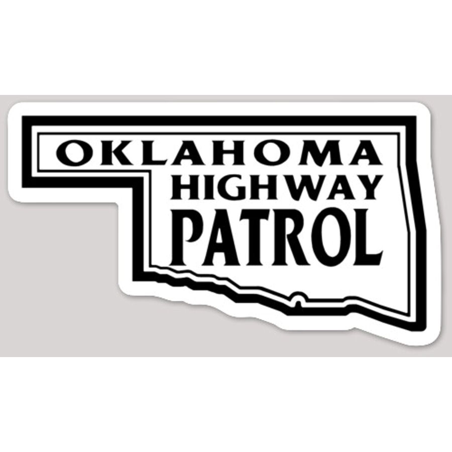 Oklahoma Highway Patrol Black & White - Vinyl Sticker at Sticker Shoppe