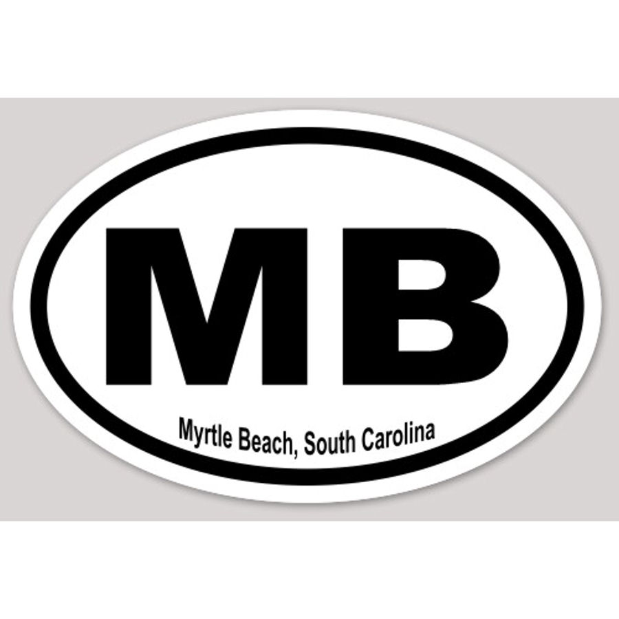 Myrtle Beach South Carolina - Oval Sticker at Sticker Shoppe