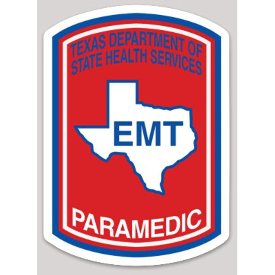 Texas EMT Paramedic Blue Outline - Vinyl Sticker at Sticker Shoppe