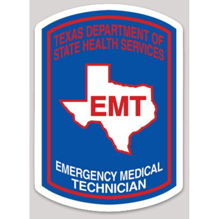 Texas EMT Emergency Medical Technician Blue Outline - Vinyl Sticker at ...