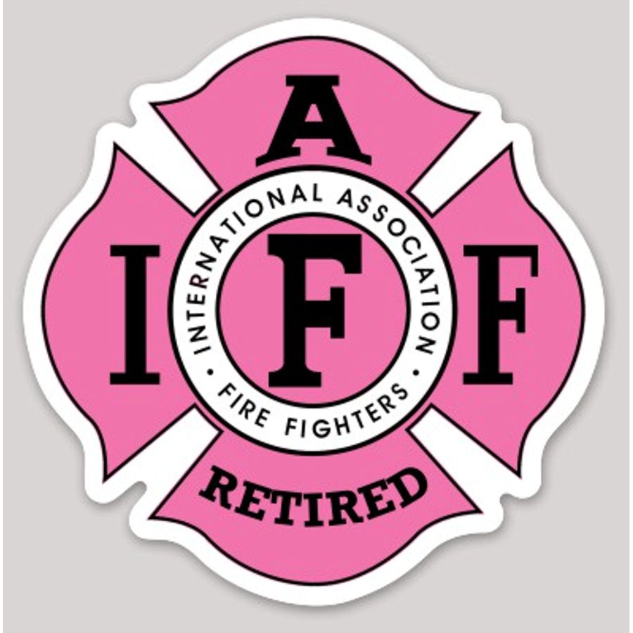 IAFF Pink Retired Firefighter Maltese Cross - Bumper Sticker at Sticker ...