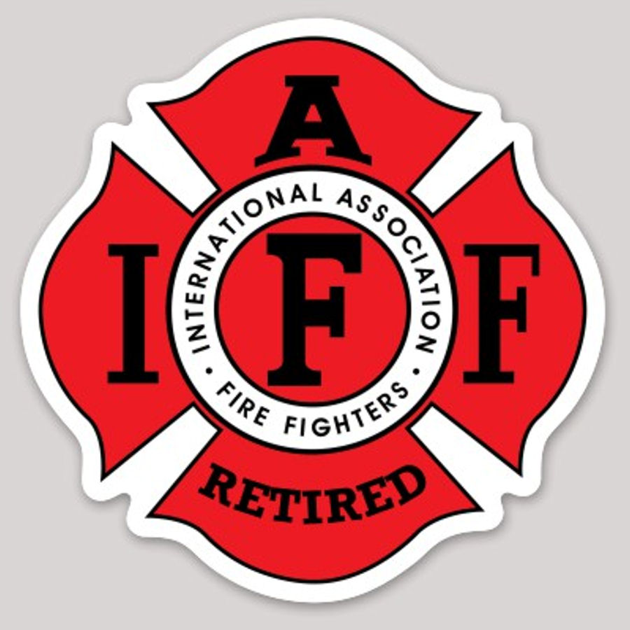 IAFF Red & Black Retired Firefighter Maltese Cross - Bumper Sticker at ...